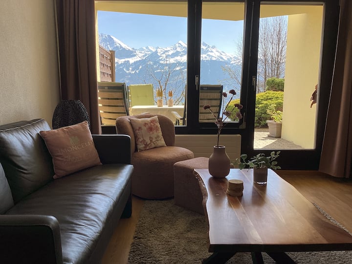 Panorama Jungfrau-eiger /Terras/bij Interlaken - Beatenberg