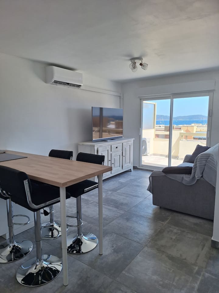 Appartement Climatisé Pour 4 Personnes  Vue Mer - Cavalaire-sur-Mer