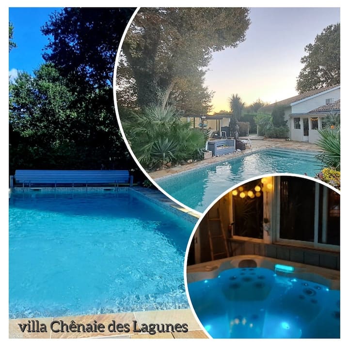 Villa Chênaie Des Lagunes Piscine & Spa Privé - Hostens