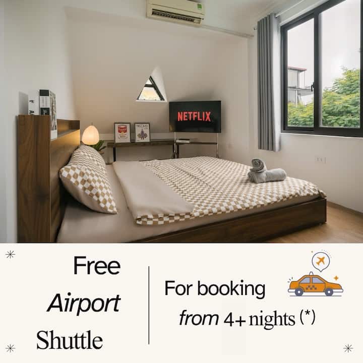 Freeairportcar_2br+2wc_100”projector_600m To Lake - Hanoi