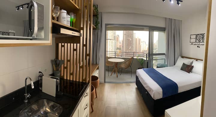 Studio Completo Andar Alto Perto Consulado E Metrô - São Paulo