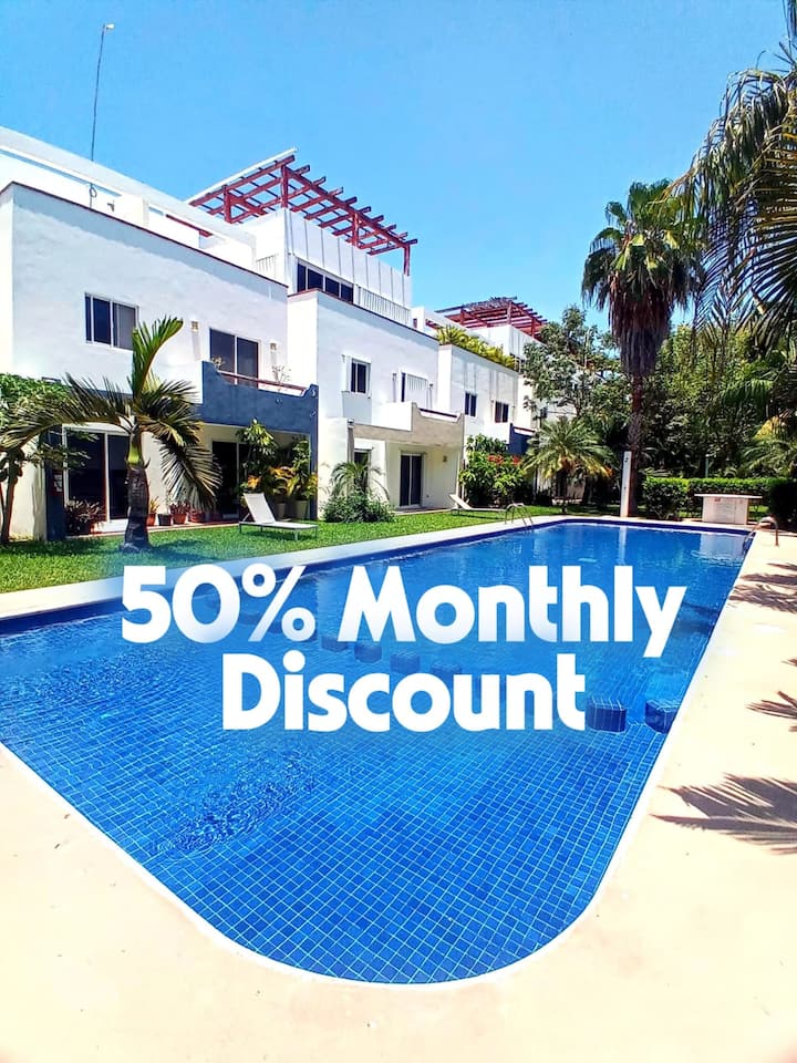 Casa Sol 4bedroom  Villas With Pool Close To Beach - Cozumel