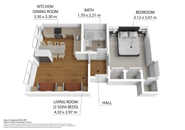Italy-2-a One Bedroom Flat In Soho. Sleeps 6. A/c. - Waterloo Station - London