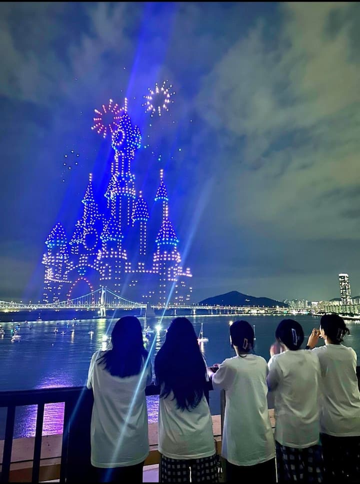 [광안리가 5,6층전체]#합법숙소#루프탑바베큐#오션뷰#화장실8개#밀락더마켓#지하철도보10분 - Busan