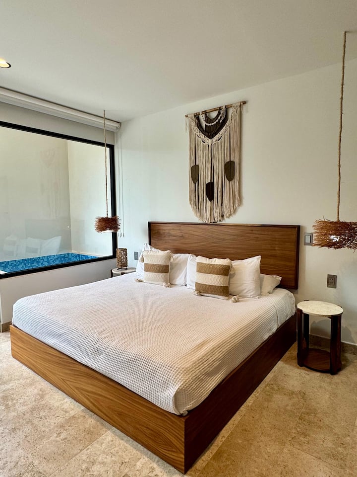 King Bed | Rooftop | Pool | Gym | Aldea Zama - トゥルム
