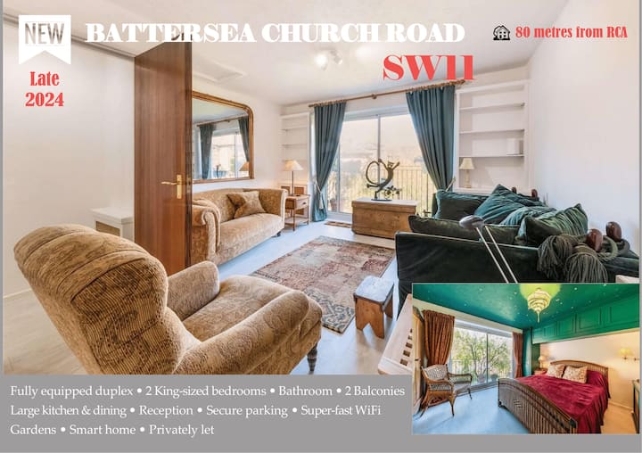 Bright & Smart 2 King-sized Haven, Battersea Park - Chelsea
