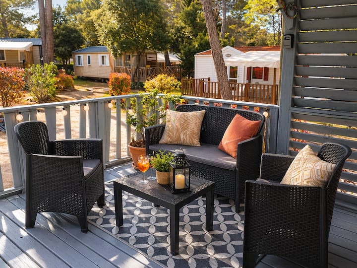 Mobil-home Cosy Climatisé | Terrasse & Piscine - Aups