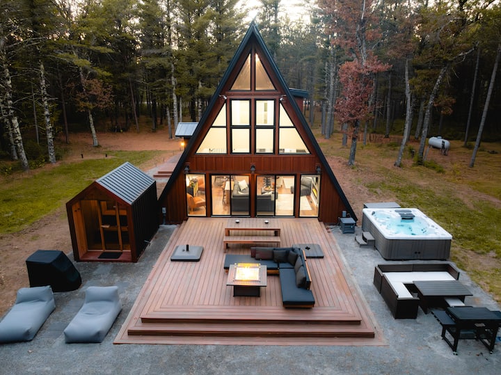 A-frame Spa | Sauna | Hot Tub | Cold Tub | 7 Acres - United States