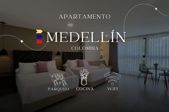 Luxuury Apt+tv+kitchen+wifi+parking+ac@medellin304 - Medellín