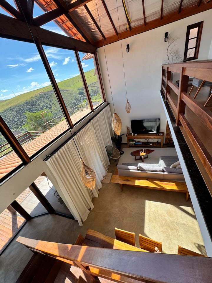 Refúgio Romântico Com Vista Infinita Nas Montanhas - Brazil
