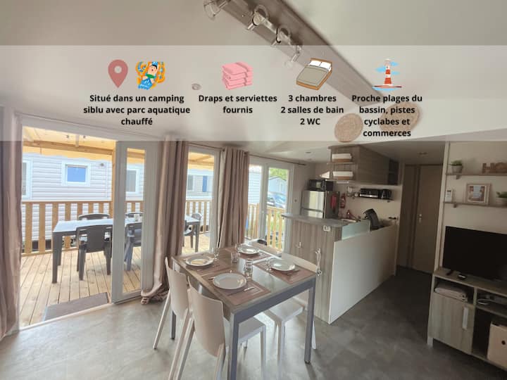 Le Refuge Du Bassin - Mobil-home 3 Chambres - Clim - Lège-Cap-Ferret