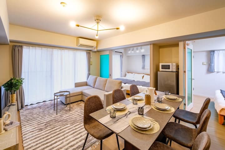 Hakata Sta 4min By Taxi/cvs 3min/7ppl/2bdr/50㎡/new - Fukuoka