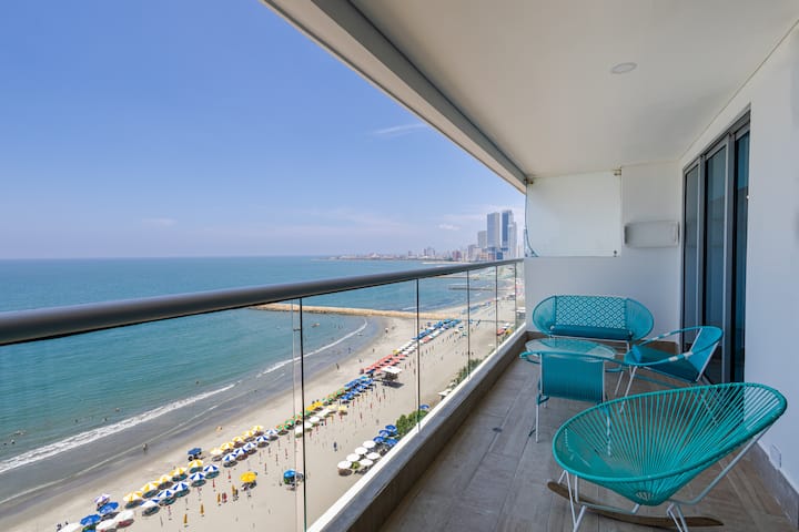 Luxury Apto With Ocean/sunset View At Palmetto Bh - Cartagena
