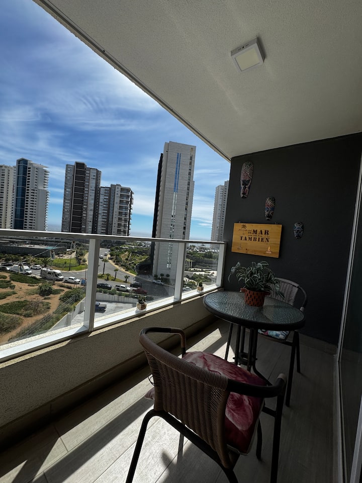 Depto. Vista Mar / Parque, Con Piscina Climatizada - Concón