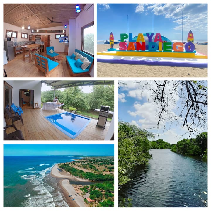 Tranquila Casa Junto Al Río | Playa San Diego - Nicaragua