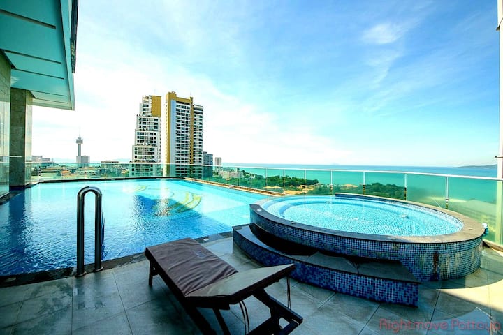 Spacious Seaview King Room W/pool Jacuzzi No Fees! - Pattaya City