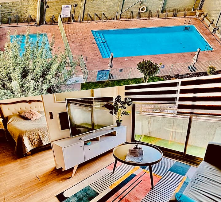 Descanso Con Vista A La Cordillera+ Piscina + Wifi - El Bosque, Chile