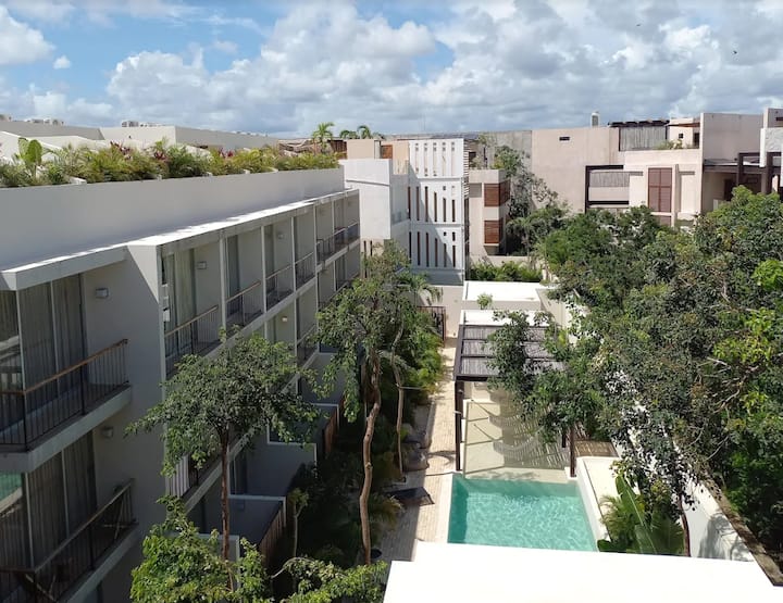 Veleta: 2br, Piscina Priv., Cerca Centro, Parking - Tulum