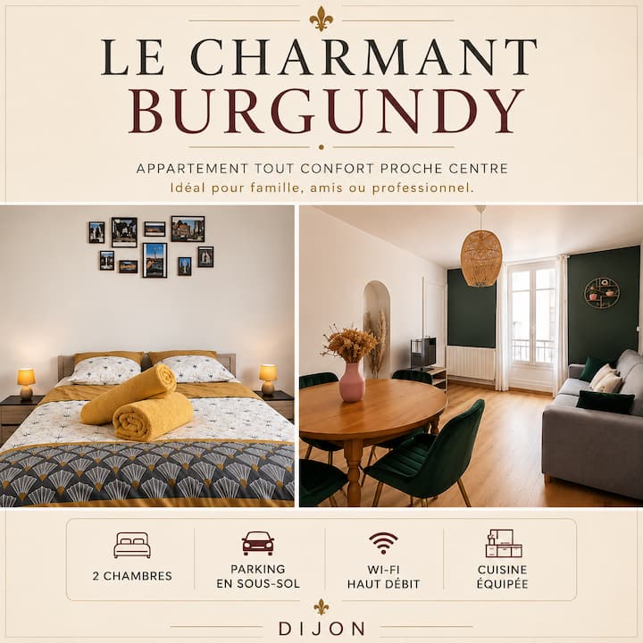 The Charming Burgundy, 2 Bedrooms, Private Parking - Dijon