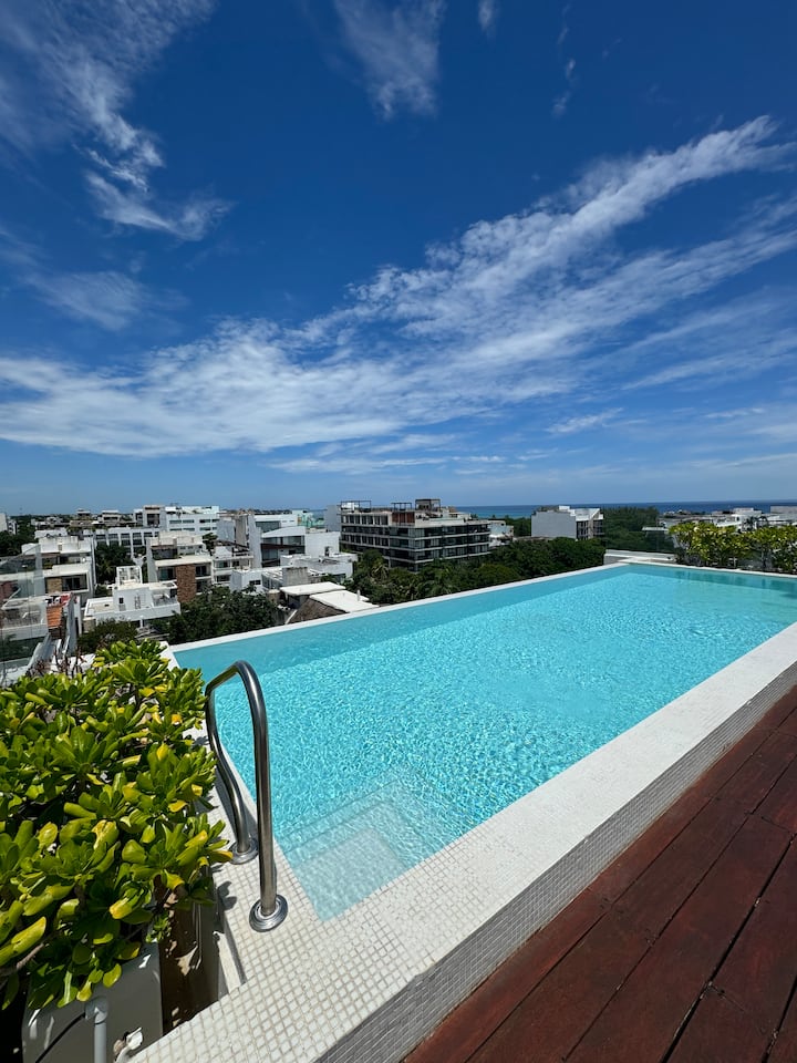 Lujoso Estudio Céntrico Piscina /Con Vista Al Mar - Playa del Carmen