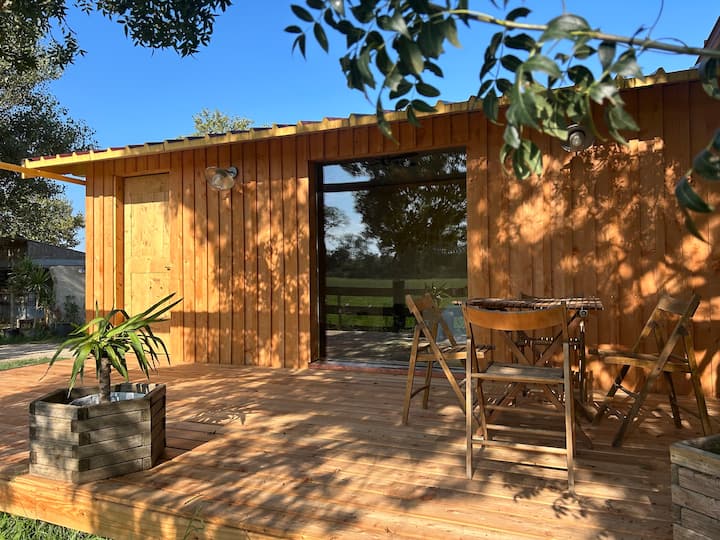 Cabane Du Cow Boy Dans Un Ranch Avec Animaux - Arles