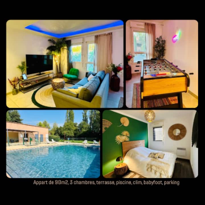 Appart 6pers, Piscine, Parking, Clim, Baby-foot - Les Jardins d'Albertas