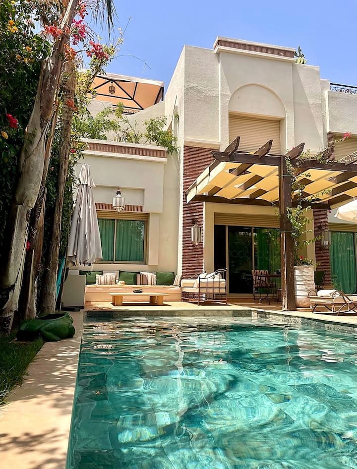 Villa Luxe Golf Amelkis : Piscine & Vue Atlas - Fas