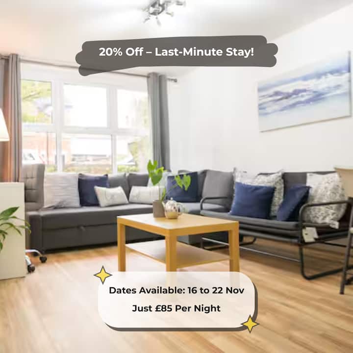 Silver/2br/sleeps 6/king Bed/wi-fi/free Parking - Manchester