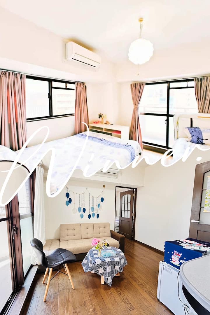 Lucky Sky F903
機場巴士直達，長堀橋出口步行4分鐘，心齋橋商圈步行到達，高樓層安靜 - Osaka