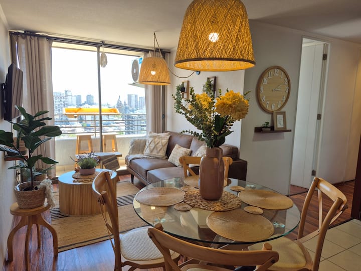 Acogedor 2 Hab.-2 Camas+aire Acond. Parking Gratis - チリ サンティアゴ