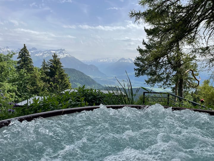 Plain Pied Avec Vue Imprenable, Terrasse Et Jardin - Leysin