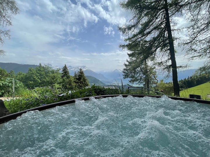 Plain Pied Avec Vue Imprenable, Terrasse Et Jardin - Leysin