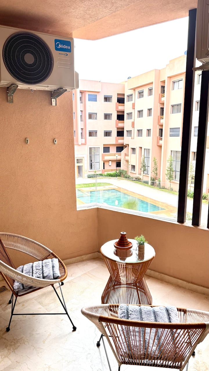 Appart Cosy Piscine Balcon Parking Fibre Guéliz - Marrakech
