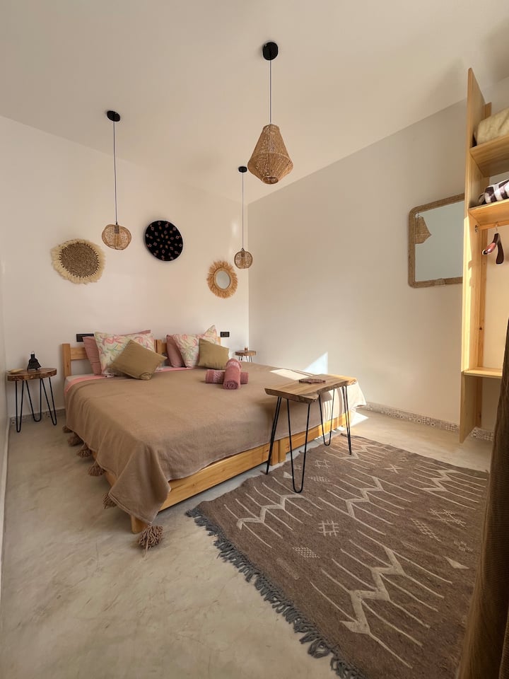 Chambre Et Salle De Bain Privée à Palmsurfexpo - Imsouane