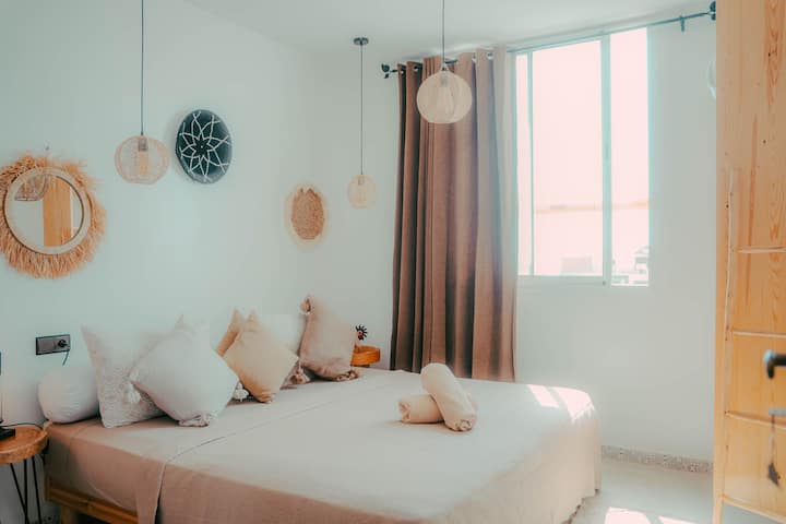 Chambre Et Salle De Bain Privée à Palmsurfmorocco - Imsouane