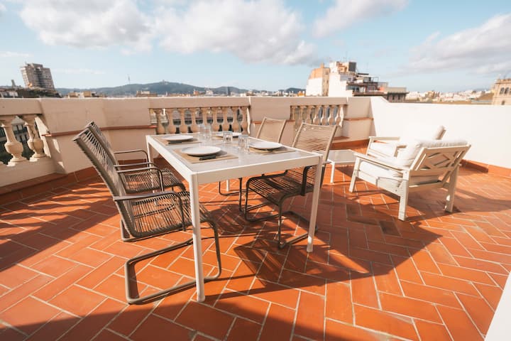 ÁTico Con Terraza Y Barbacoa En El Centro - Barcelona