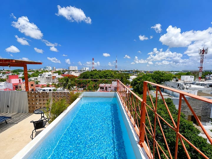 Amazing Apt. 201 +Alberca Compartida +4 Huéspedes - Cancún