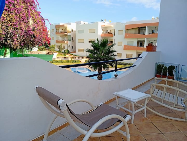 Appartement 2 Chambres Avec Terrasse,vue Piscine. - Mohammédia