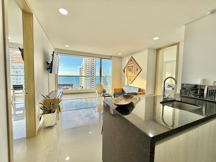 2 Hab Piso 9 | Vista Al Mar + Piscina + Rooftop - Cartagena