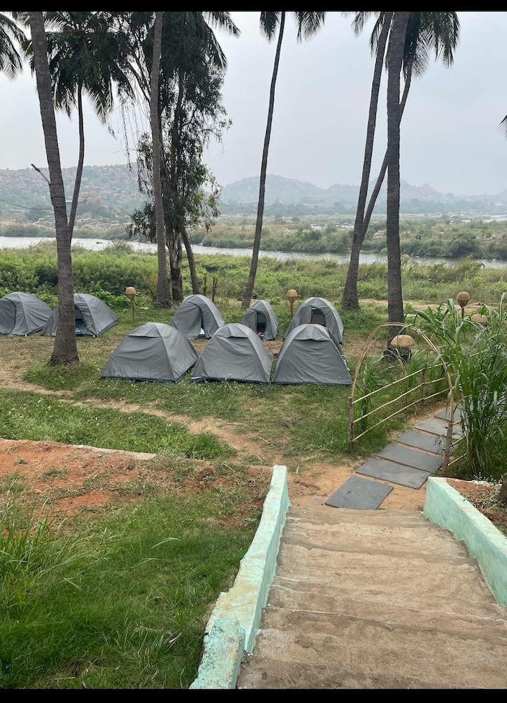 Camping Tents Near Hippie Island - Hampi