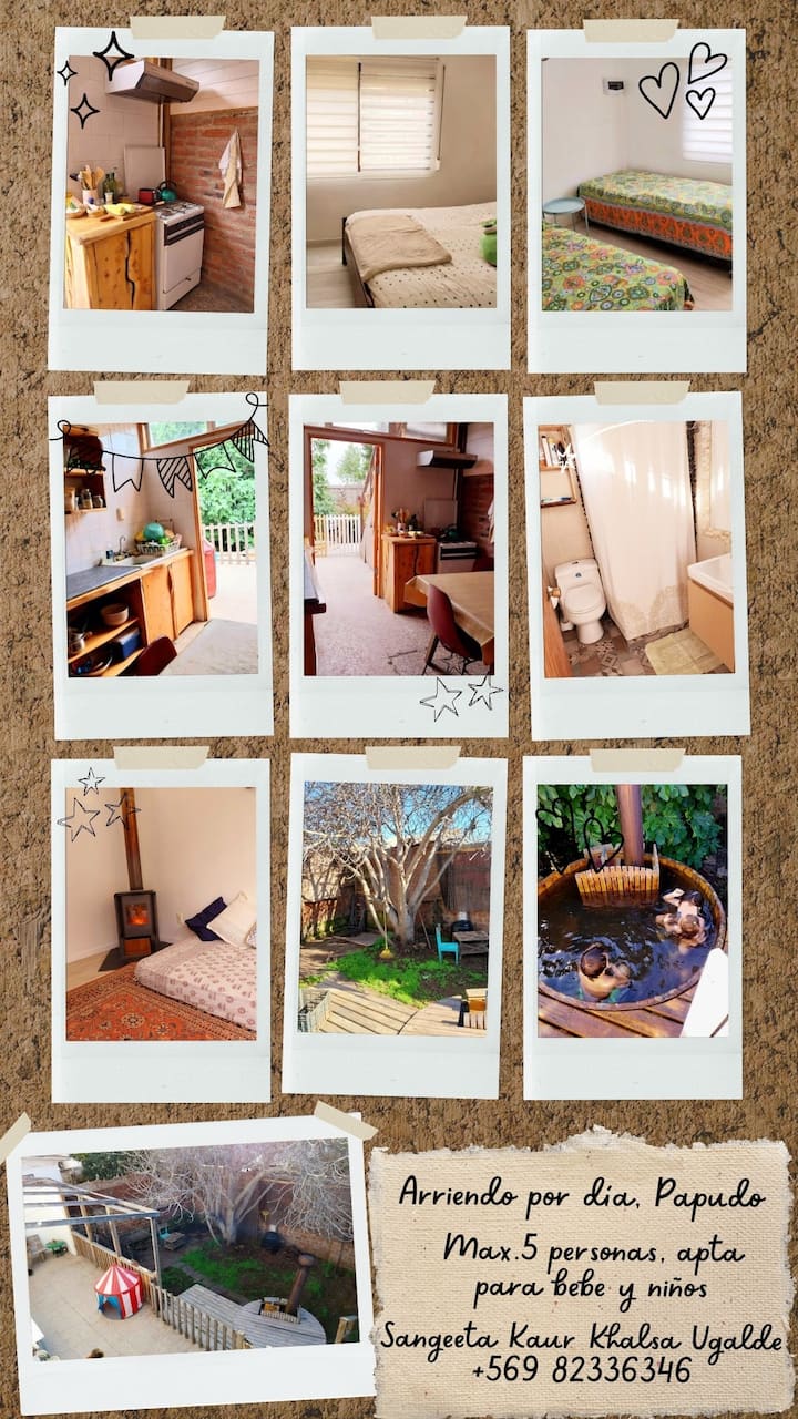 Acogedora Casa Familiar Playera Con Alarma, Papudo - Papudo