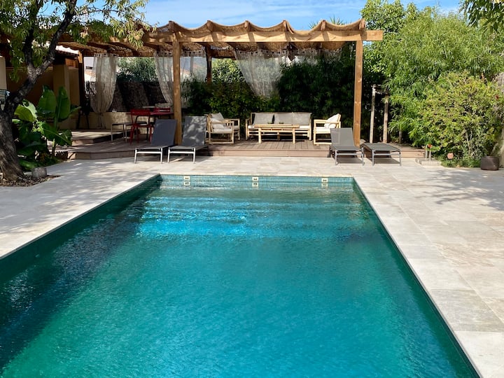 Casa Amarelia Piscine Patio Terrasse 4 éToiles - Calanque du Mugel
