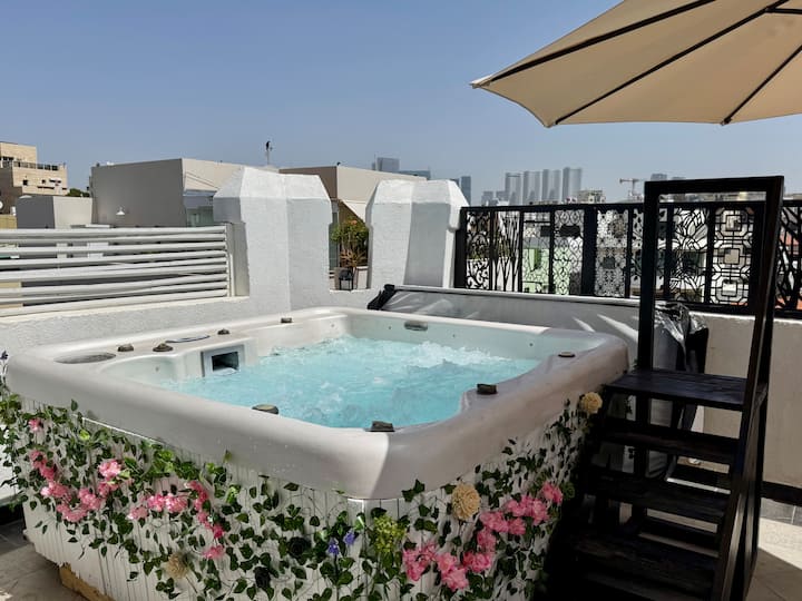 Penthouse Lumineux, Terrasse, Jacuzzi 2m De La Mer - Tel Aviv-Yafo