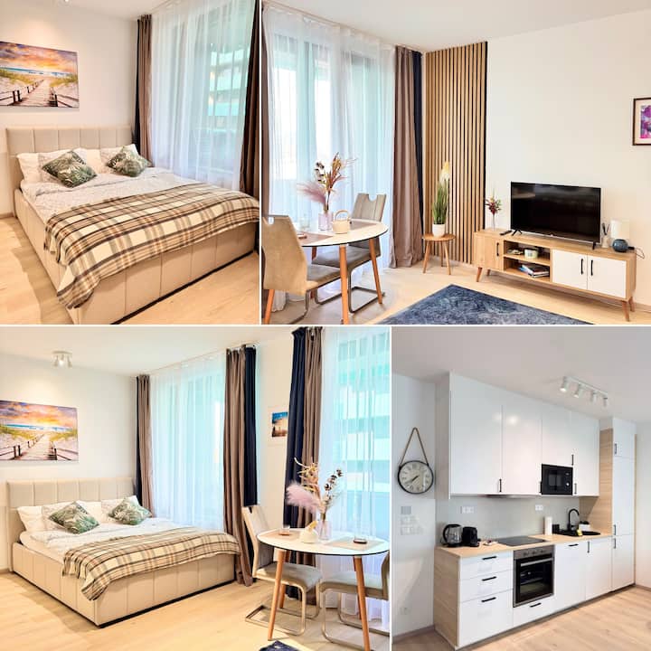 Stylish Modern Studio, Large Balcony, Prague 3 - Prag