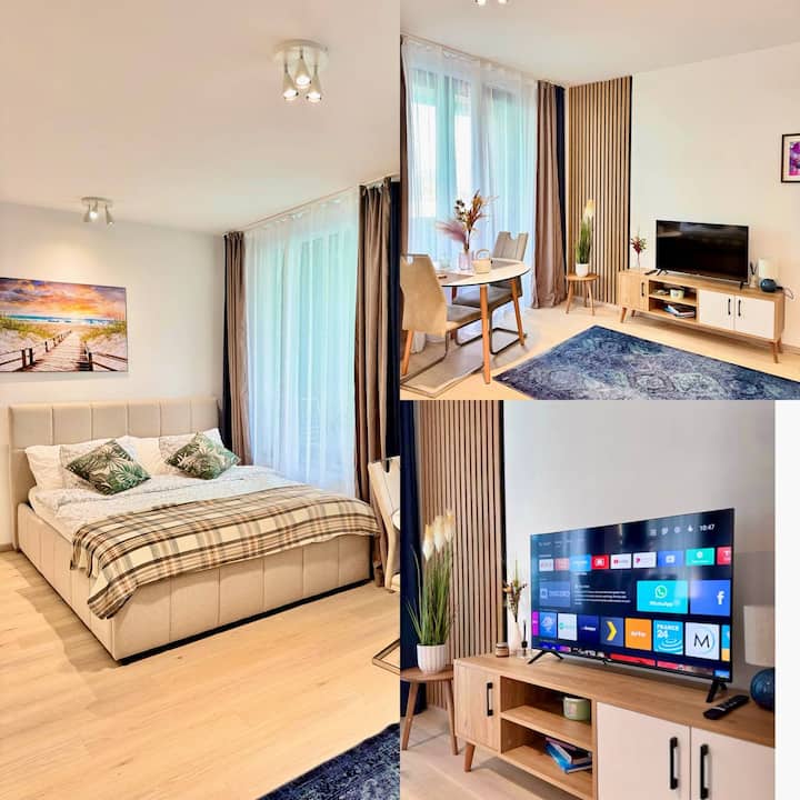 Stylish Modern Studio, Large Balcony, Prague 3 - Prága