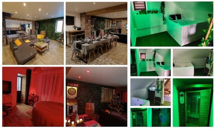 Maison + Maisonnette 18p Spa/sauna/jardin - Seine-Maritime