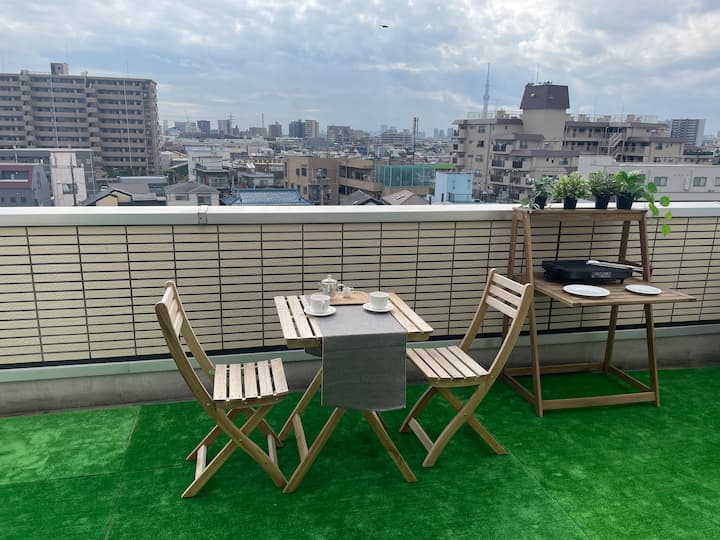 空港直通、駅徒歩1分|スカイツリーを眺めるバルコニー | Wi-fi |バーベキュー|最上階 - 三鄉市