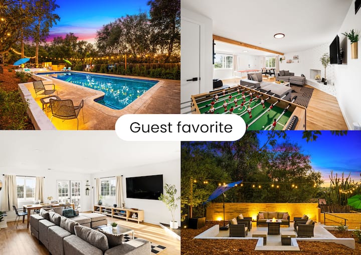 Spacious Pool House Retreat- Game Room - Sleeps 20 - Fallbrook, CA