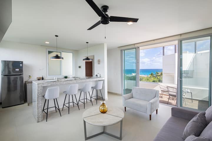 Apt. Ocean View: Luxury, Spa & Full Kitchen - Isla Mujeres