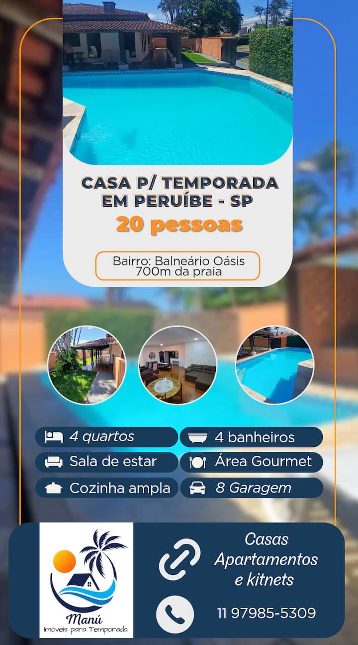 Casa Espaçosa C/piscina Peruíbe - Peruíbe